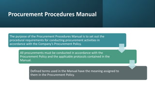 Procurement Procedures Training for Open Competitions | PPT