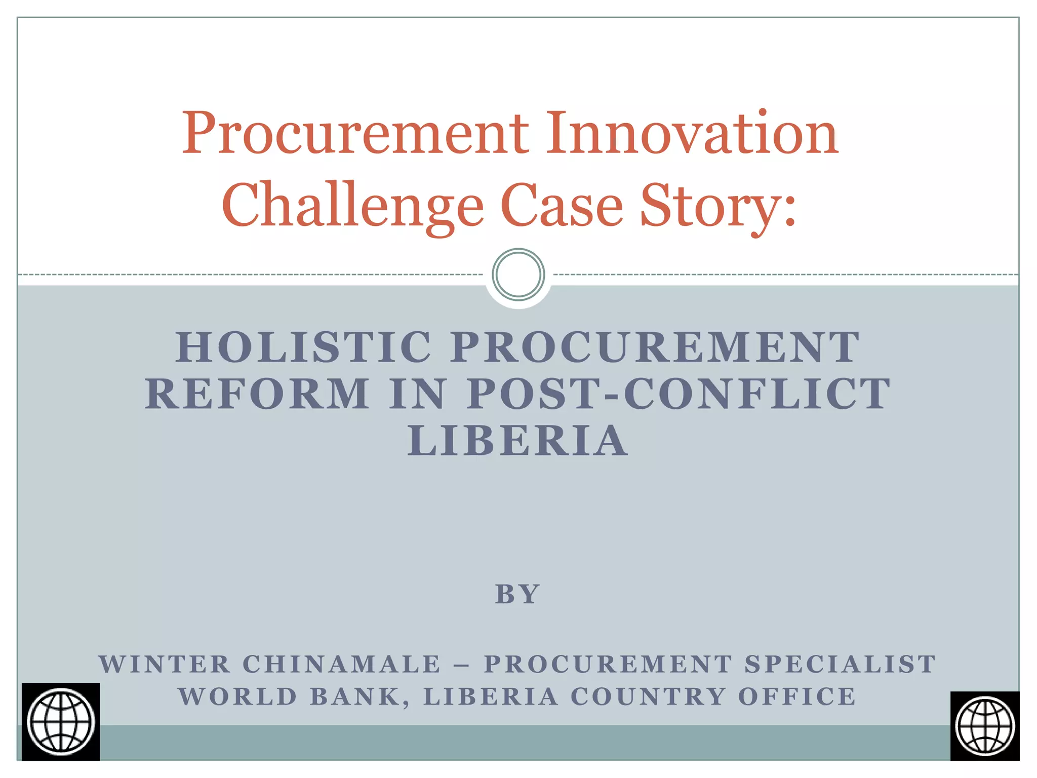 Holistic Procurement Reform in Post-Conflict Liberia | PPTX | Business ...