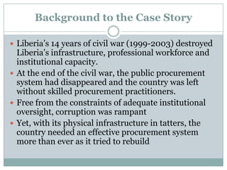 Holistic Procurement Reform in Post-Conflict Liberia | PPTX | Business ...