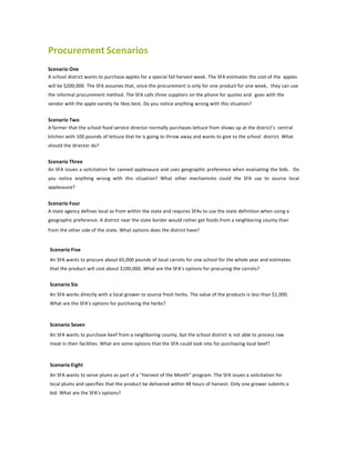 PROCUREMENT - Procurement scenarios | PDF
