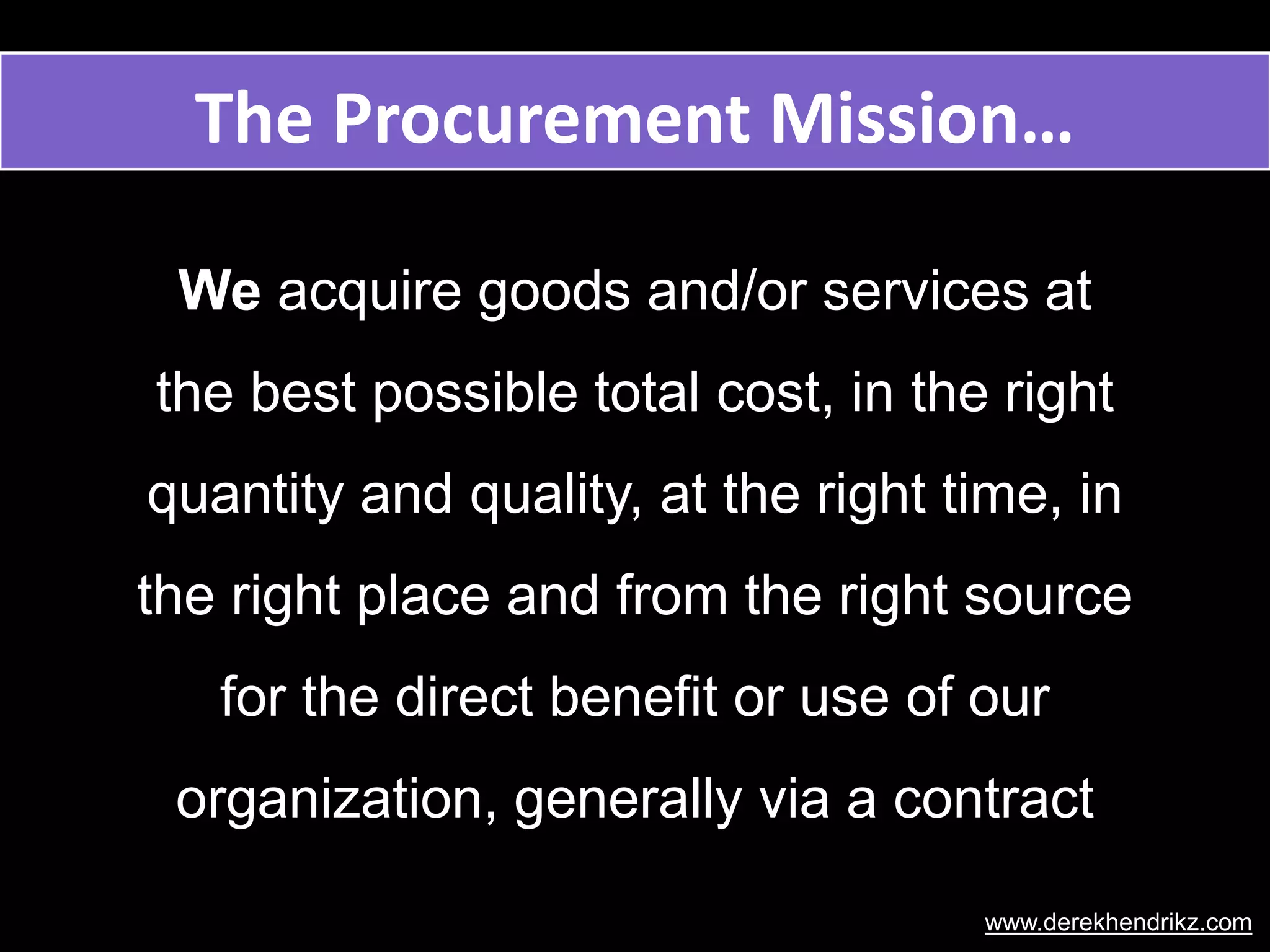 Procurement Strategy by Derek Hendrikz | PPTX
