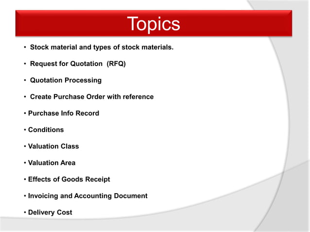 Procurement of stock material | PPTX