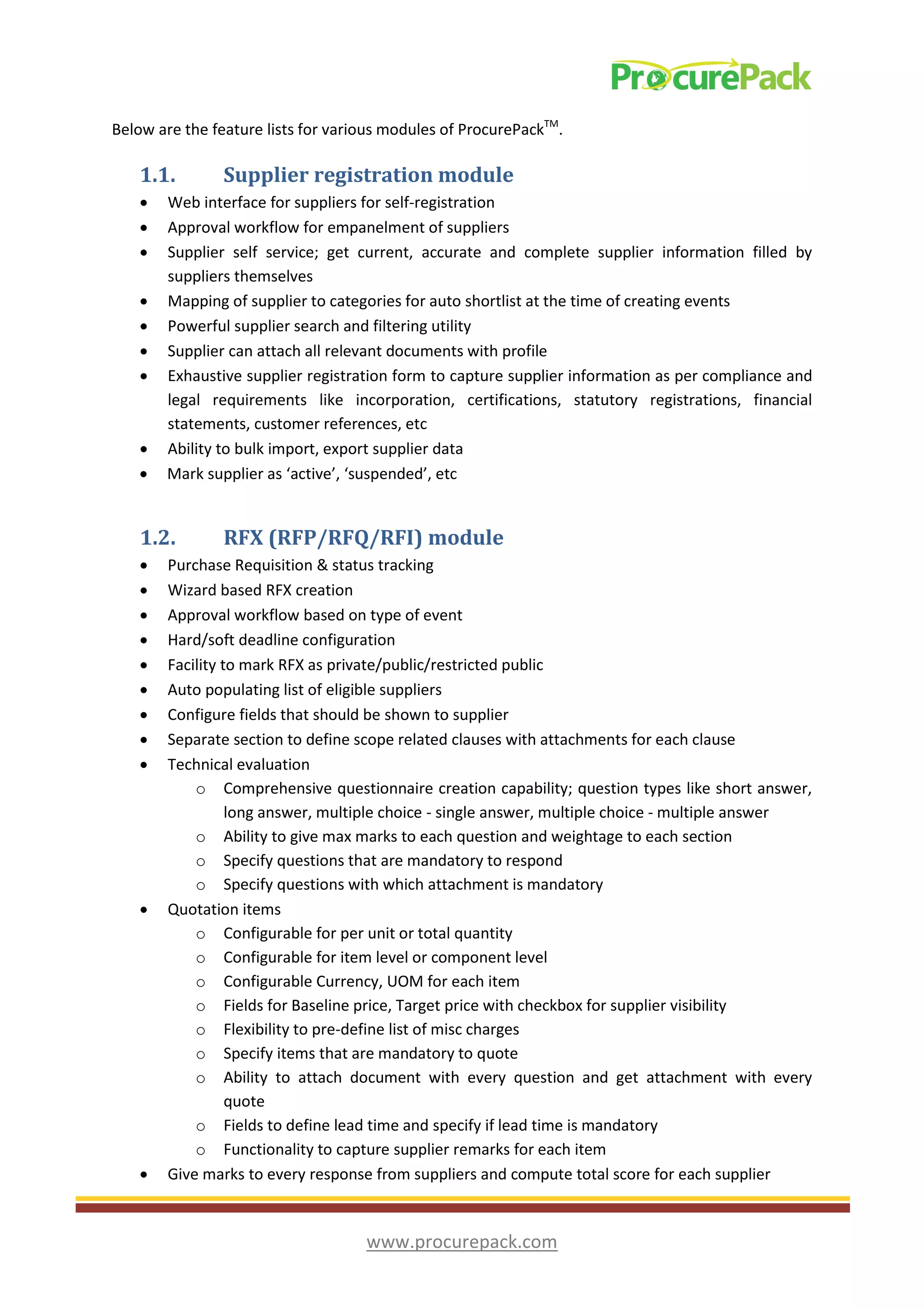 E procurement solutions by ProcurePack | PDF
