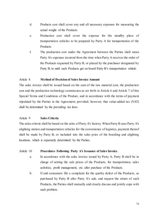 Agreement for Production, Supply and Purchase of Compound Feeds ...
