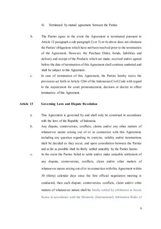 Agreement for Production, Supply and Purchase of Compound Feeds ...