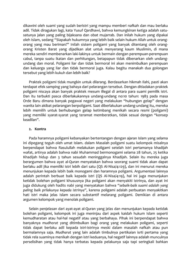 Pro dan Kontra UU Poligami | DOCX