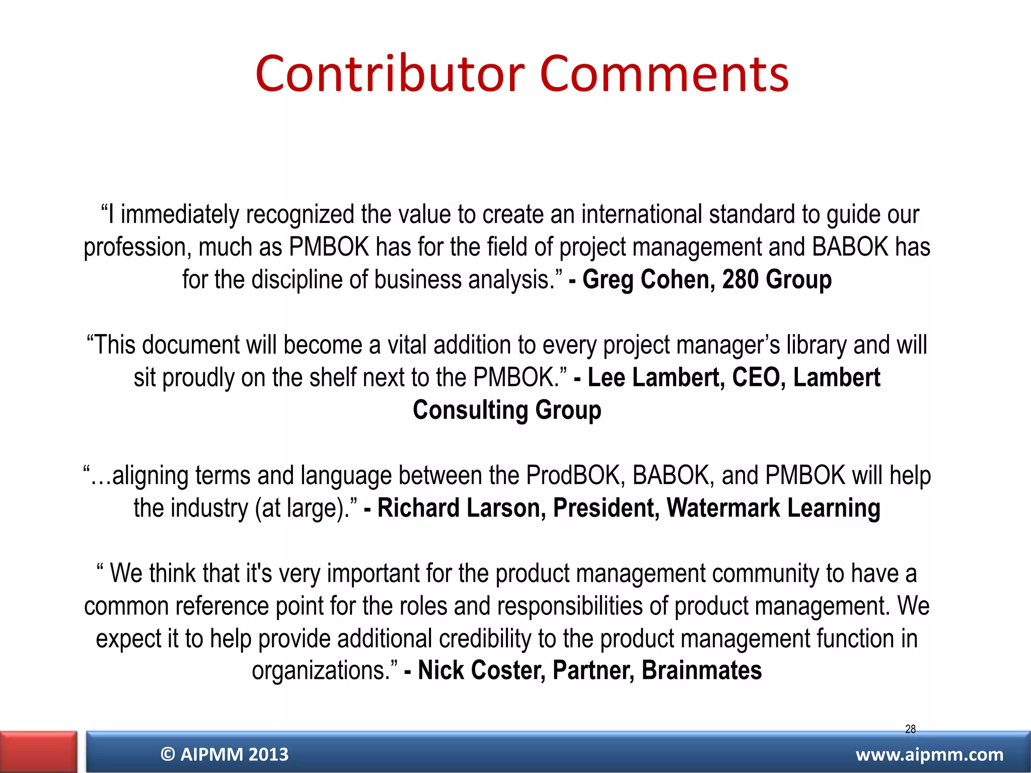 Release of The Guide to the Product Management and Marketing Body of ...