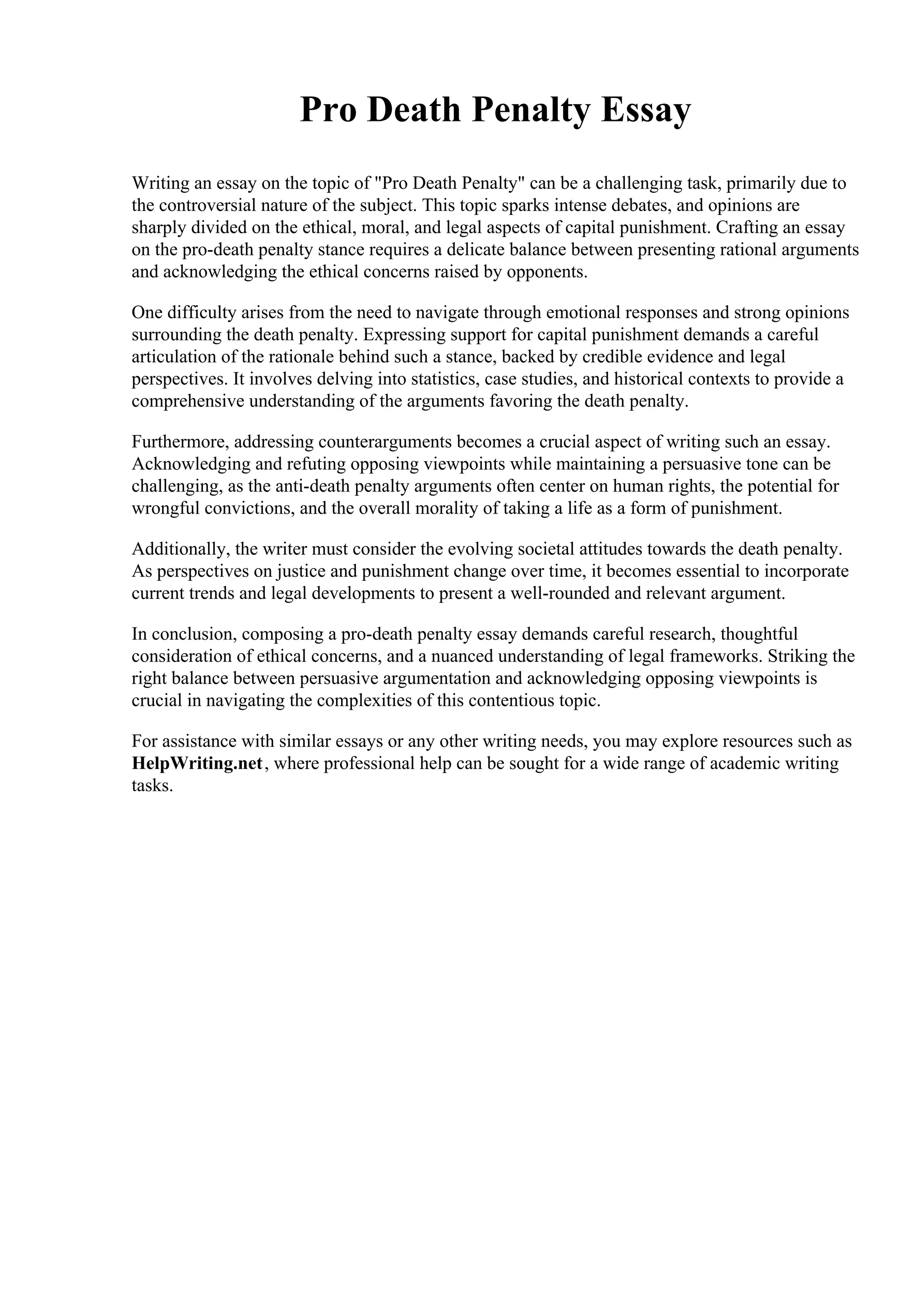 Pro Death Penalty Essay.pdf | Education