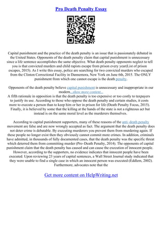 Pro Death Penalty Essays | PDF