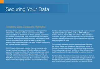 Tandberg Data - Data Protection Solutions Guide | PDF