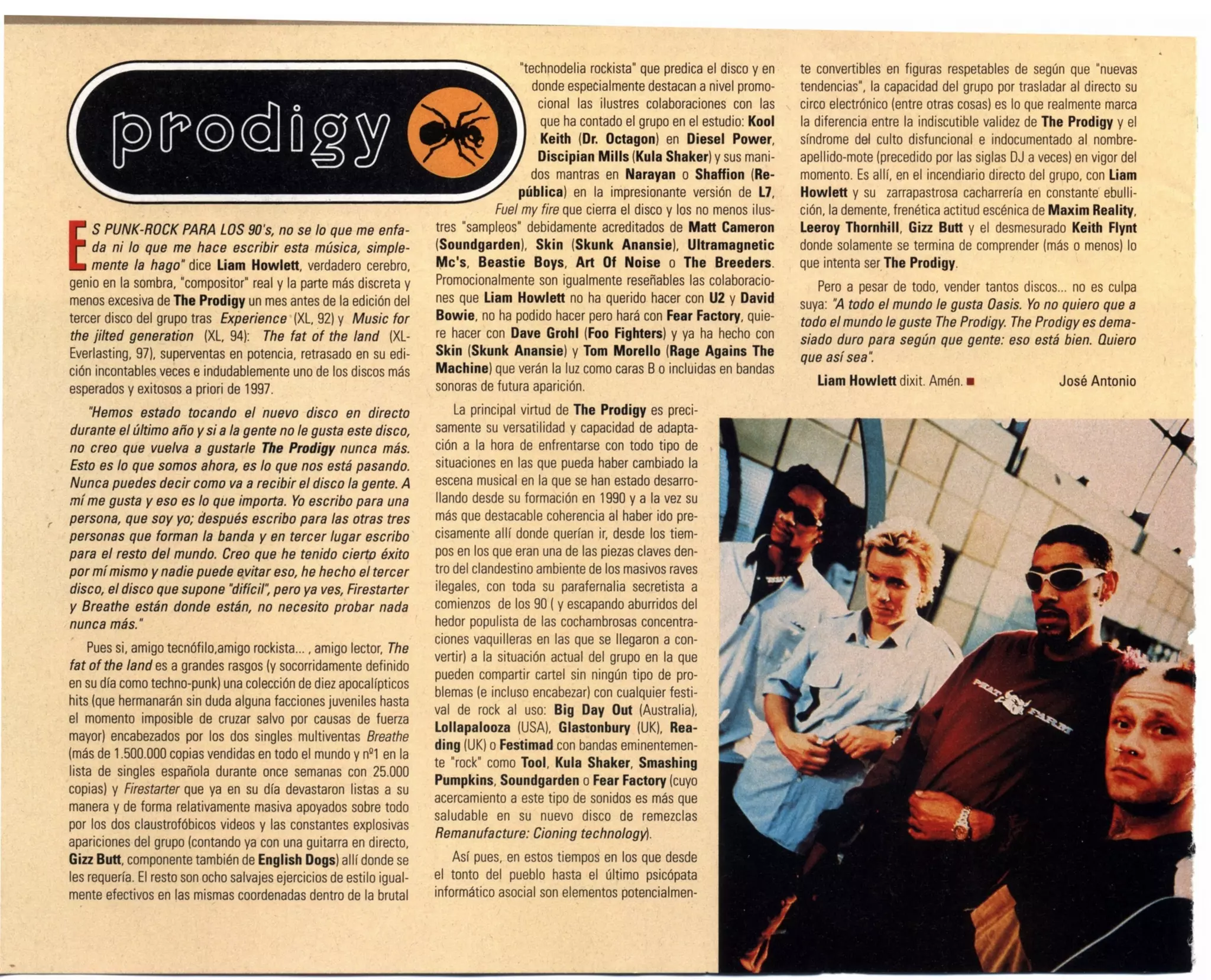 The Prodigy (1997, disco The Fat of the Land) | PDF