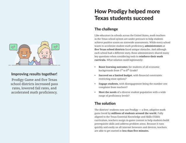 How Prodigy Helped More Texas Students Succeed | PDF | Standardized ...