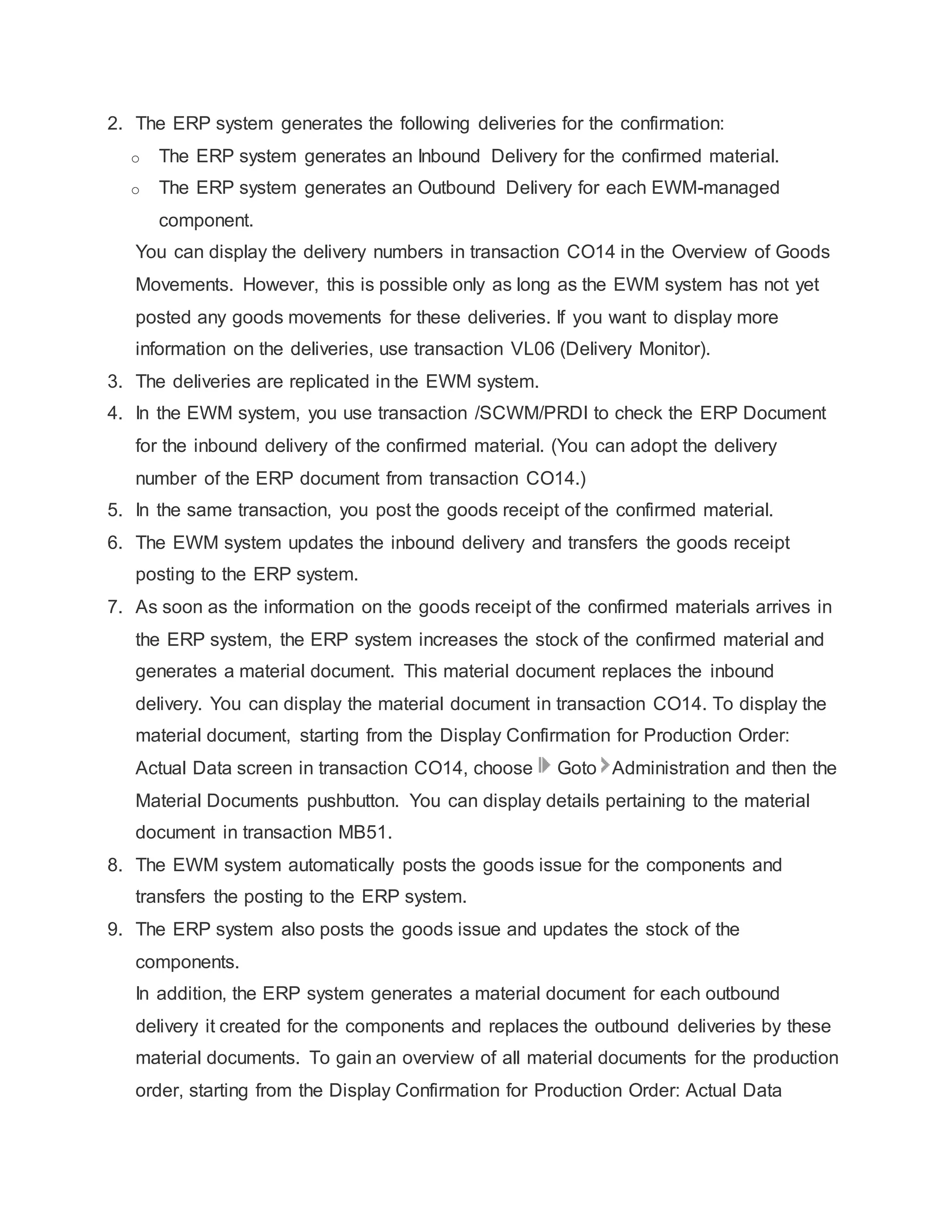 SAP Prod order confirmation | DOCX