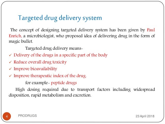 Targeted drug delivery system - PRODRUGS