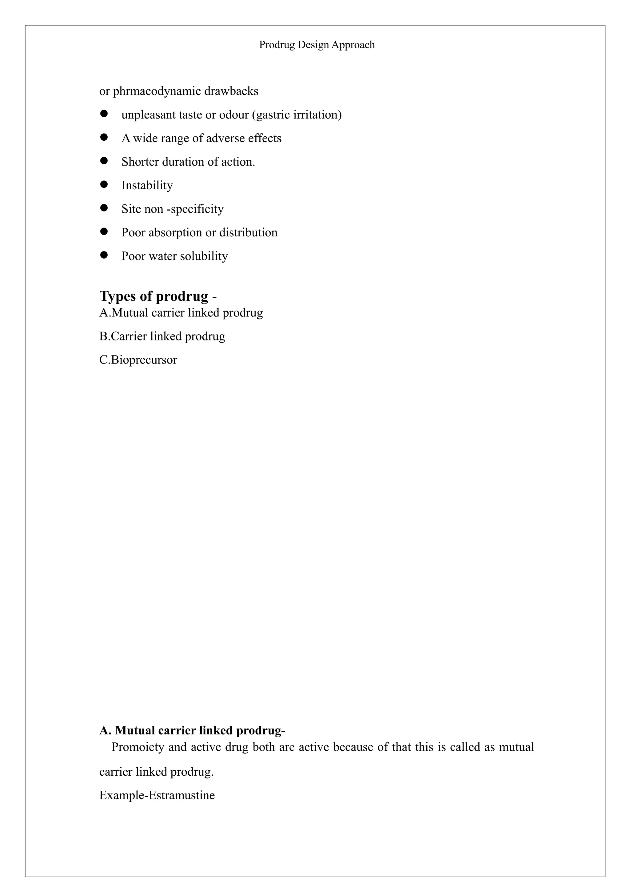 Prodrug design approach | DOC