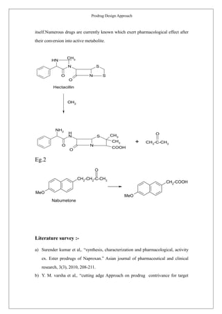 Prodrug design approach | DOC | Pharmaceutical Drugs | Medical Health