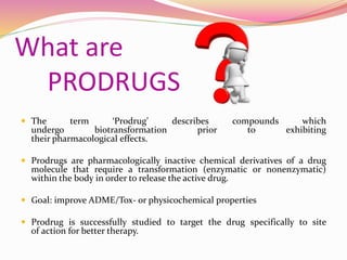 Prodrugs an approach to solve problems related to adme | PPT