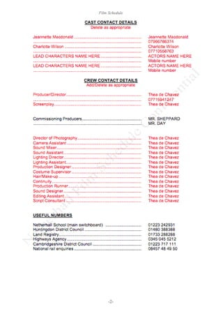 Prod sched for slideshare | PDF