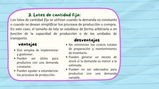 tamaño d lotes de planeación de requerimiento de materiales | PDF