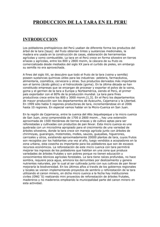 Produccion de la tara en el peru | DOC