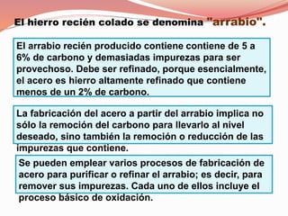Produccion y refinacion de arrabio | PPTX