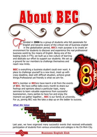 BEC Guidebook | PDF | College Planning | College Education