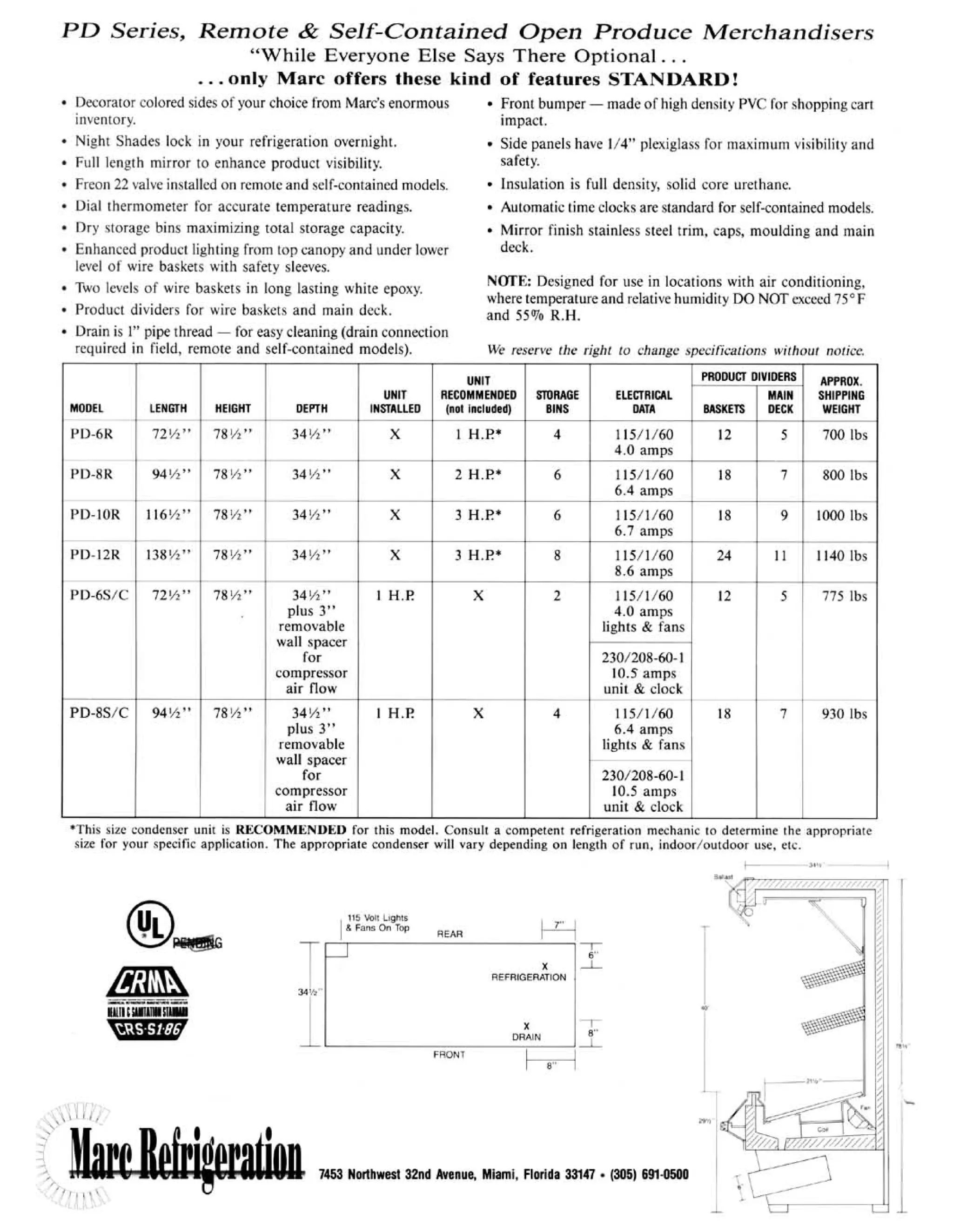Self Contained Produce Display Case by Marc Refrigeration | PDF