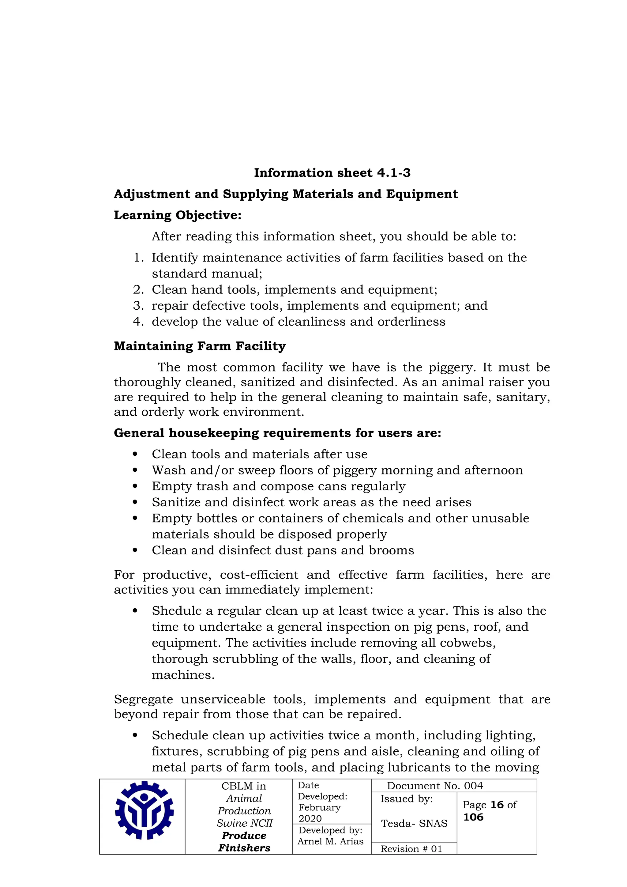 Copetency based learning materials PRODUCE FINISHERS-FINAL | DOCX