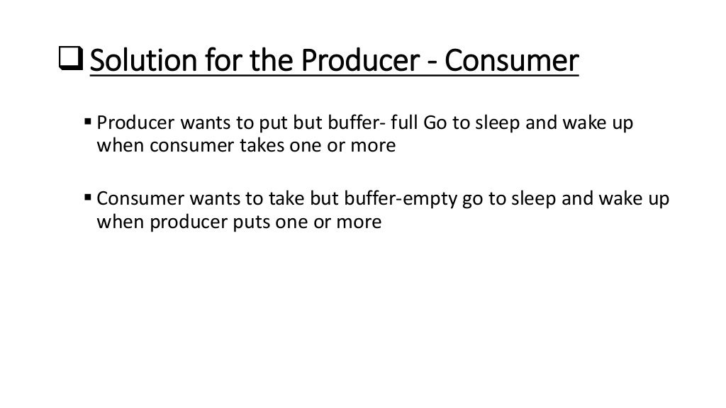 Producer consumer problem operating system