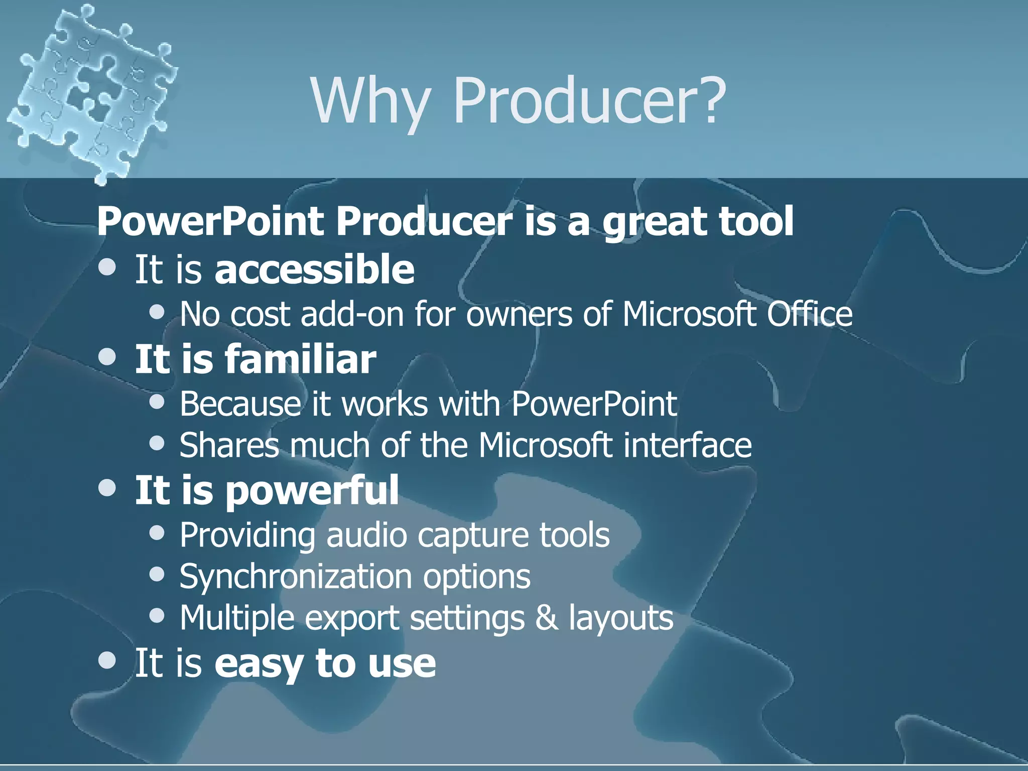 Producer Tutorial | PPT