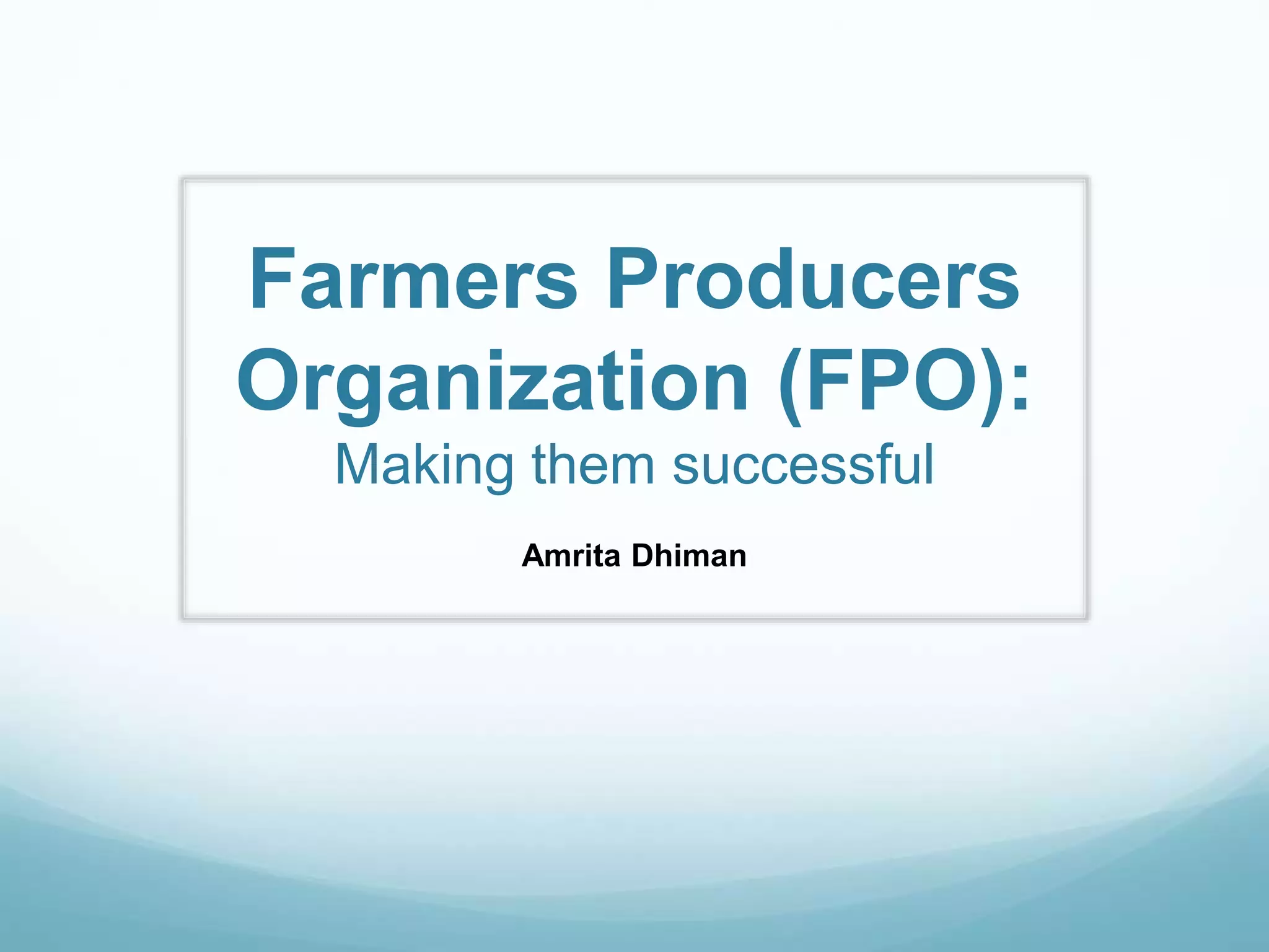 Producers' organisations | PPTX