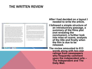 Producing a film review | PPTX