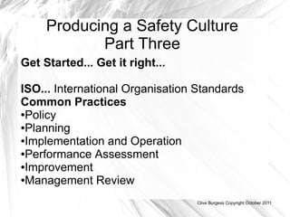 Producing a Safety Culture Part 3 | PPT