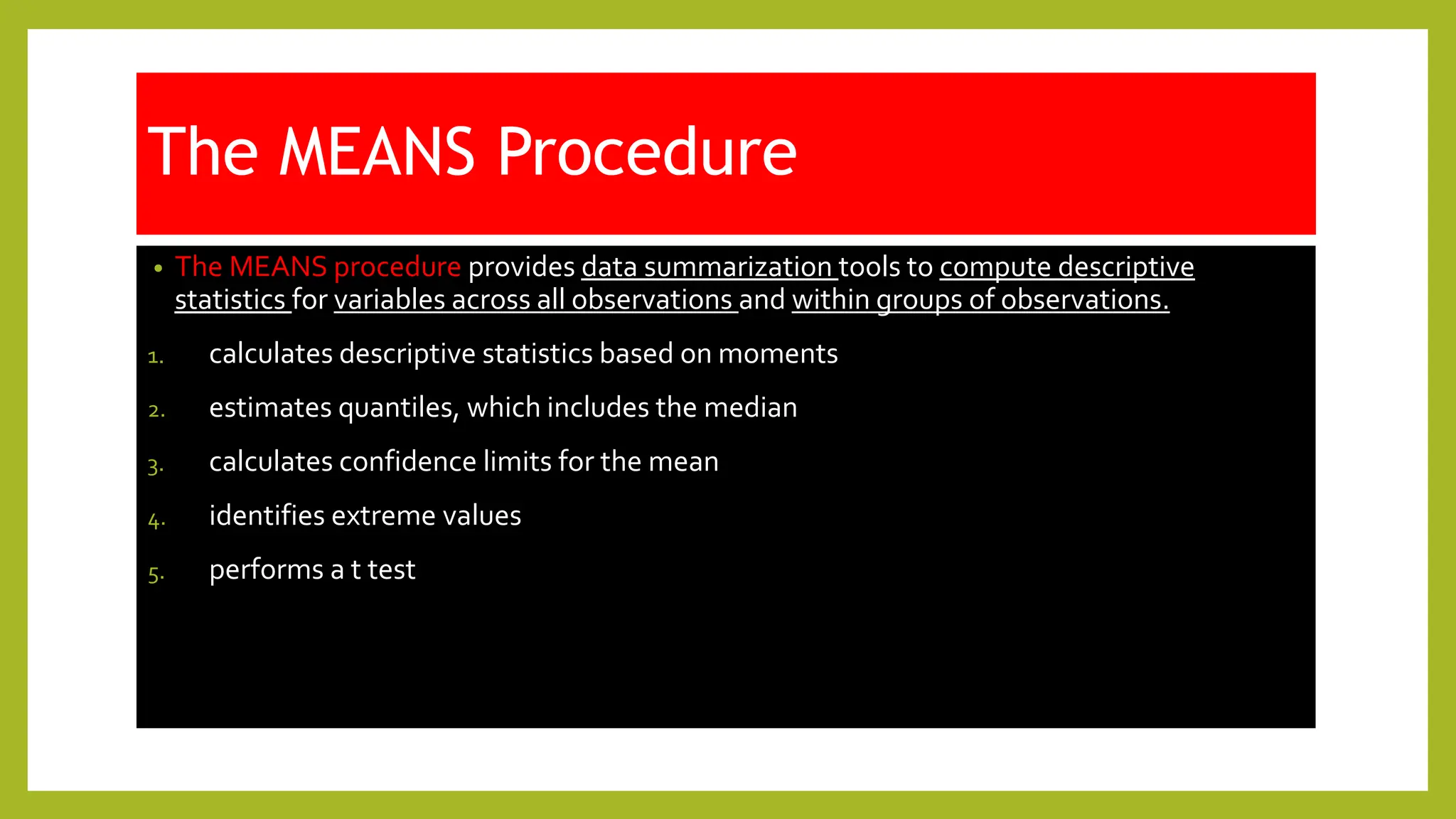Producing Descriptive Statistics(proc means) .pptx