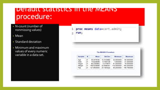 Producing Descriptive Statistics(proc means) .pptx