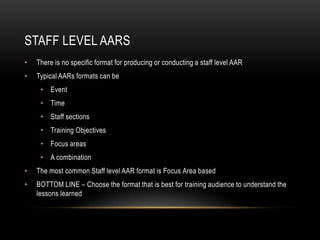 Producing A Staff Level AAR | PPTX