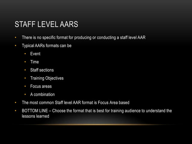Producing A Staff Level AAR | PPTX