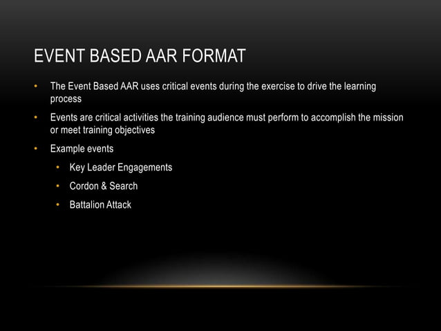 Producing A Staff Level AAR | PPTX