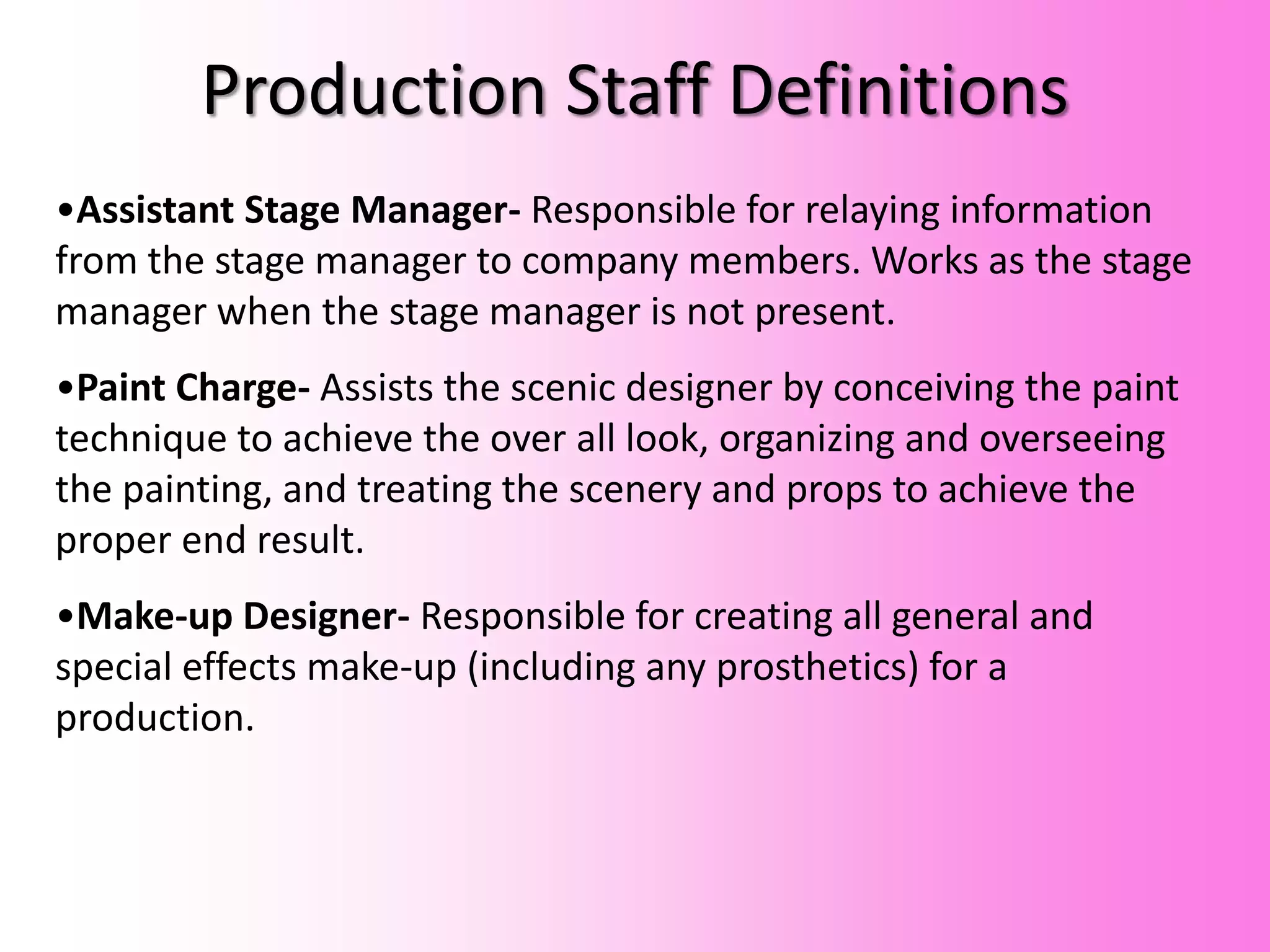 Producion Team Hierarchy.ppt