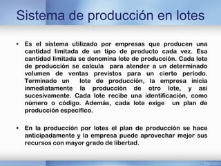Producir por pieza o por lote comprobación de efectividad por tiempos ...