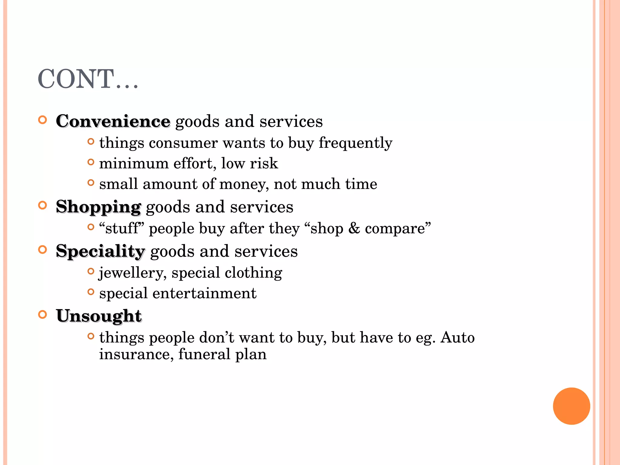 Product And Its Classifications | PPT