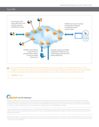 Fast DNS DNS Product Brief - resolution that is fast, reliable and ...