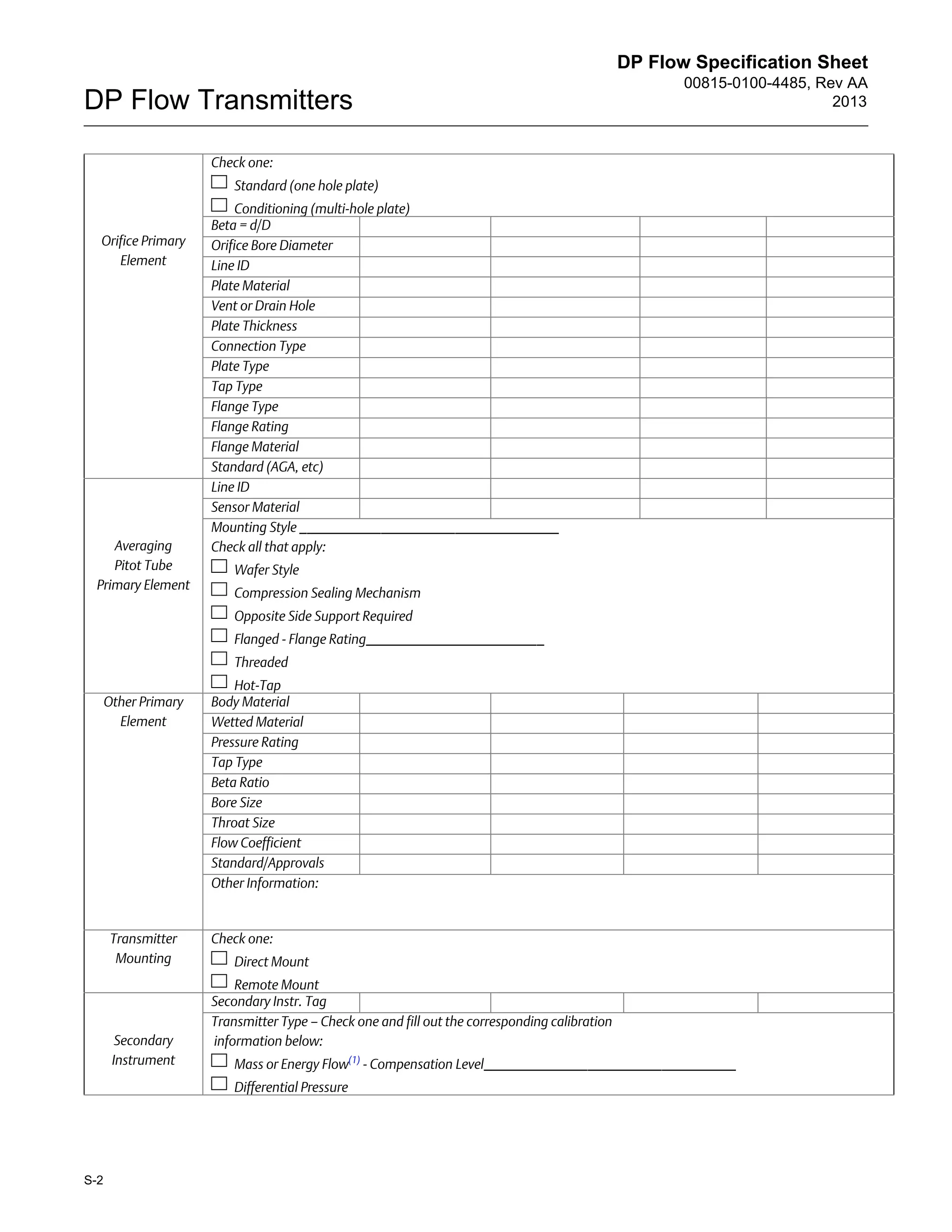 Product data-sheet-dp-flow-specification-sheet-rosemount-en-77672 | PDF
