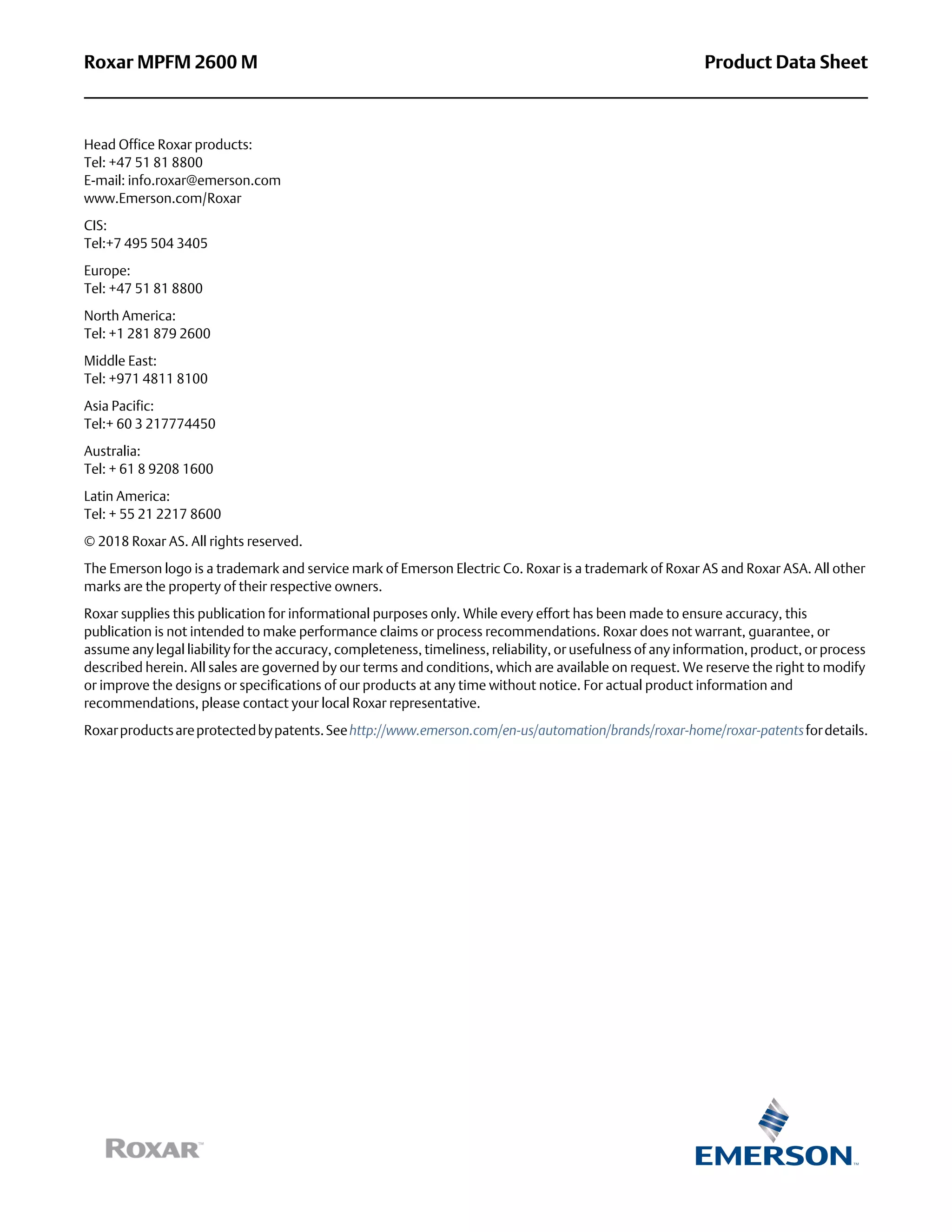Product data-sheet-mpfm-2600-m-roxar-en-us-170810 | PDF