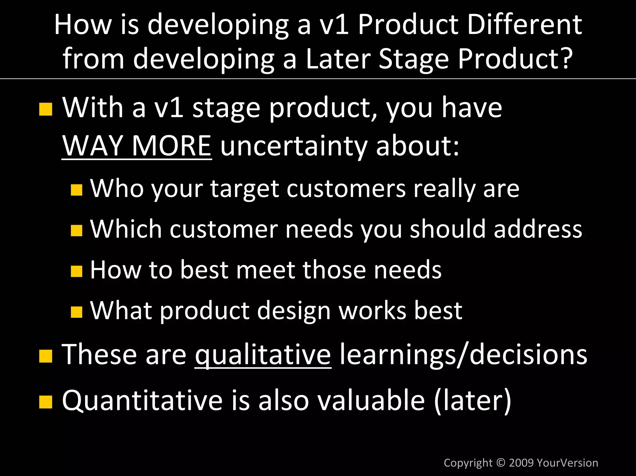 Product Management For Version 1 Products: Creating Something from Nothing | PDF