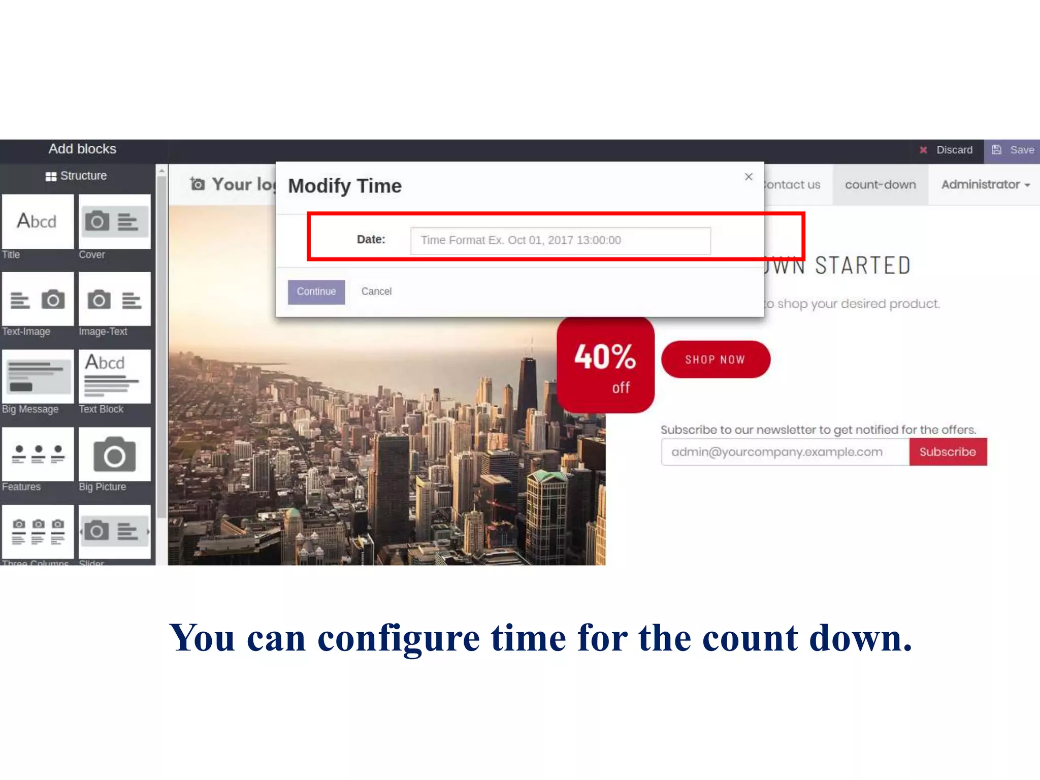 Odoo web shop Product offer timer snippet | PPT