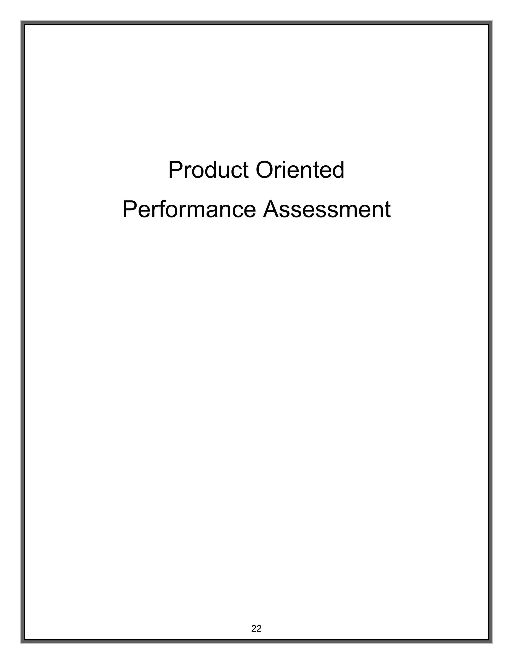 Product Oriented Assesment | PDF