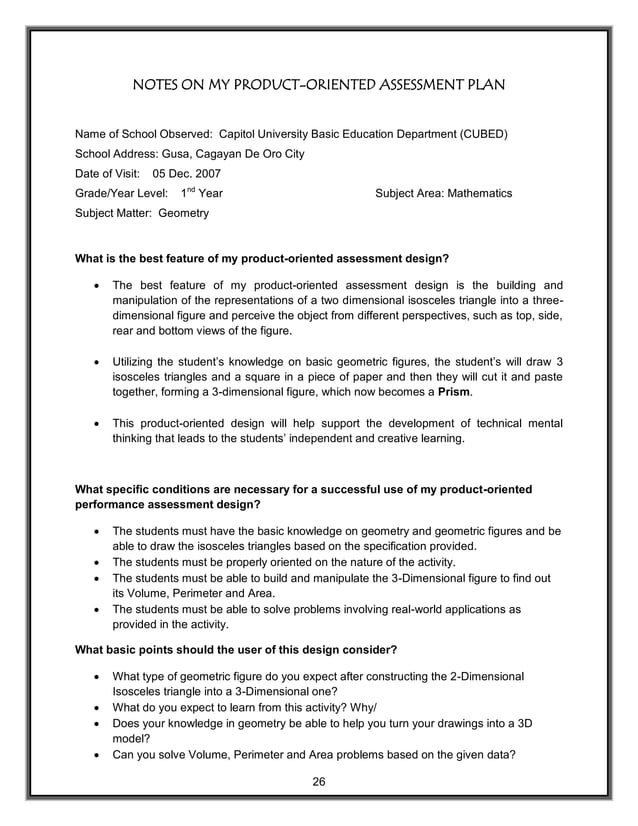 Product Oriented Assesment | PDF | 3-D Graphics | Computer Software and Applications