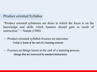 Product oriented syllabus | PPTX