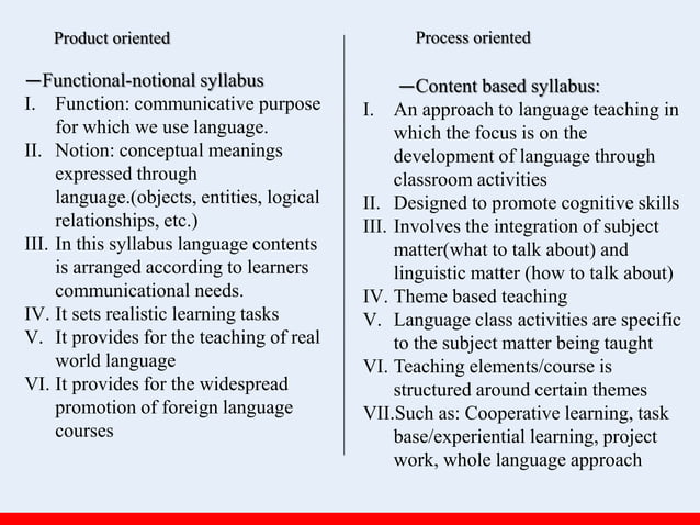 Product oriented syllabus and process oriented syllsbus | PPTX ...